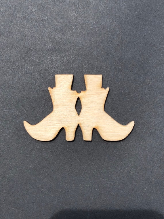 Witch feet laser wood shaped cut out unfinished | Etsy