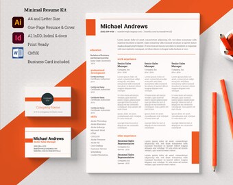 Cover Letter Business Card Resume - Etsy