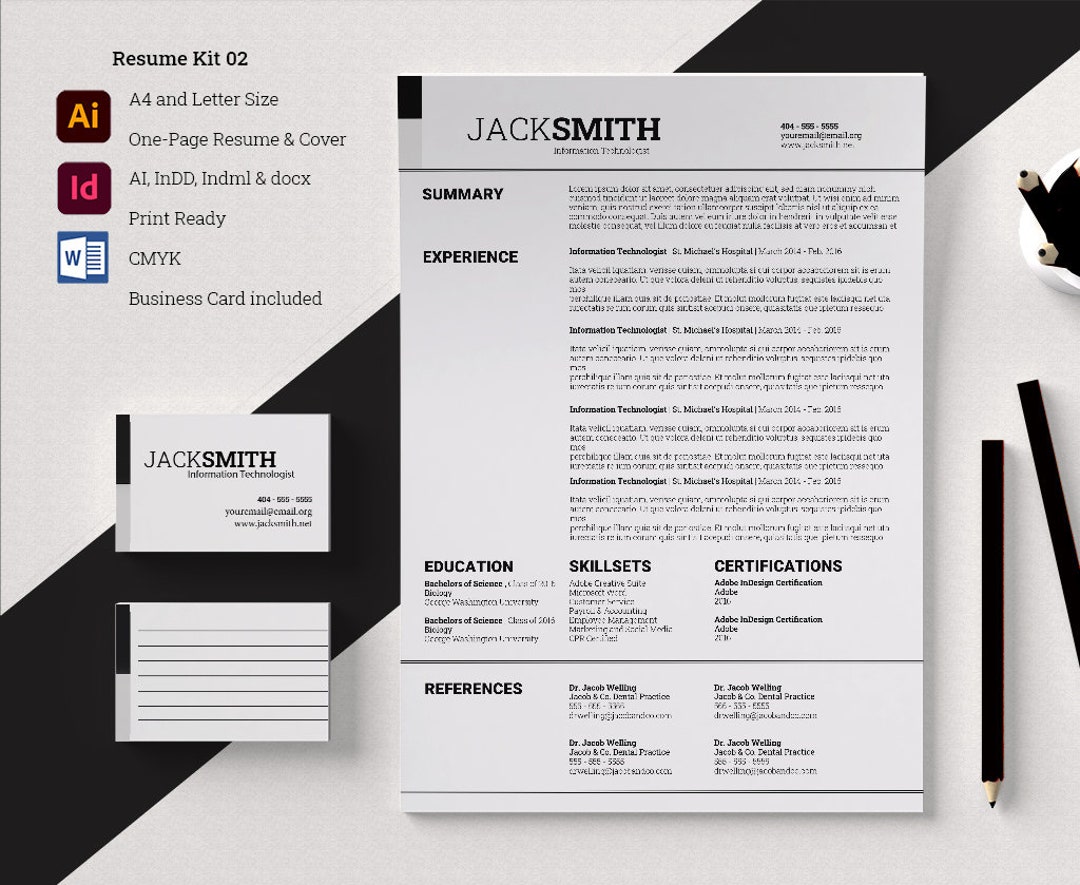 Career Starter Kit With Resume, Cover Letter and Business Card ...