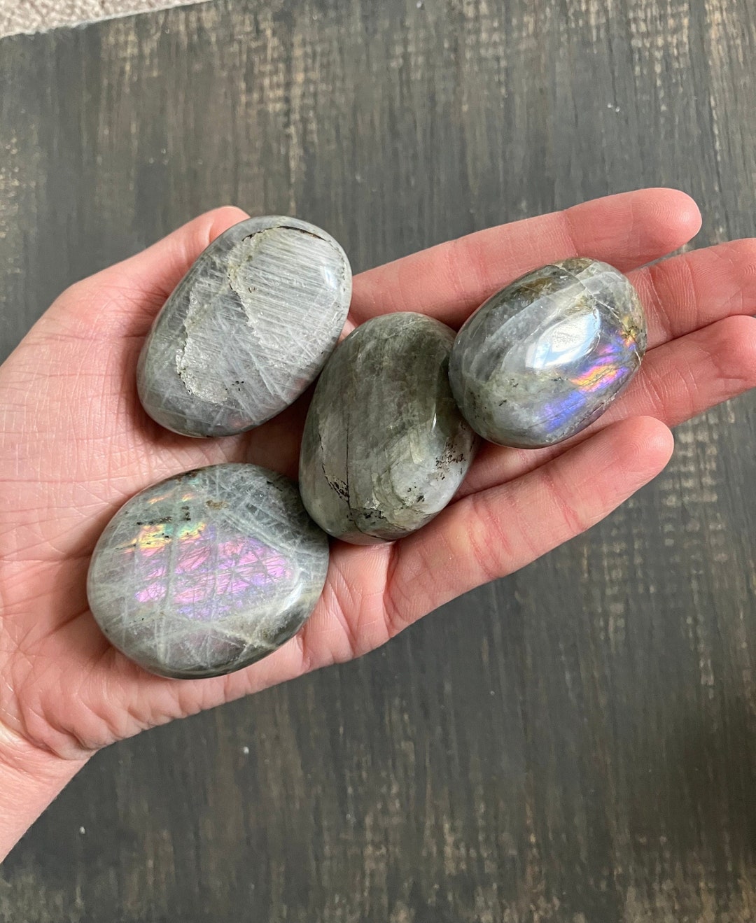 Your Choice! SUNSET LABRADORITE Rare Palm Stone. Polished Crystal Flash ...