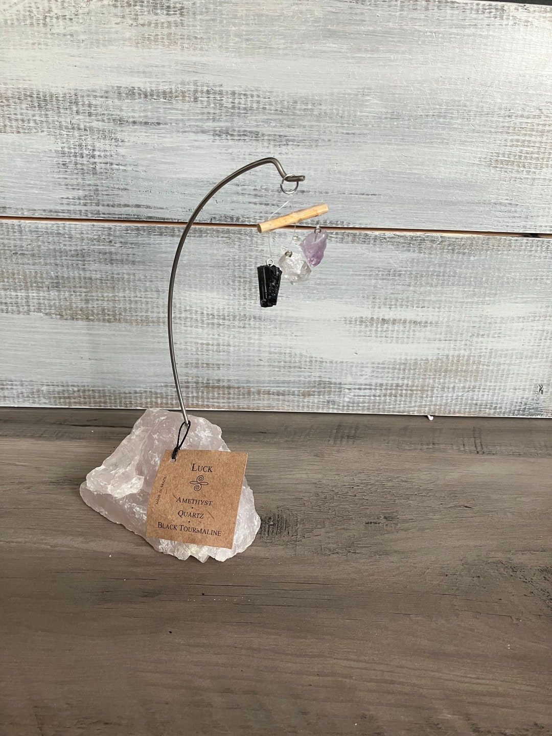 Lucky 7 Crystal Desk Chime Your Choice Luck Lucky. Raw Quartz Stone ...