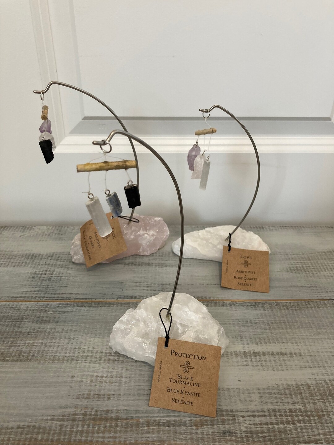 7 Crystal Desk Chime Your Choice Pick From Love, Protection and Luck ...