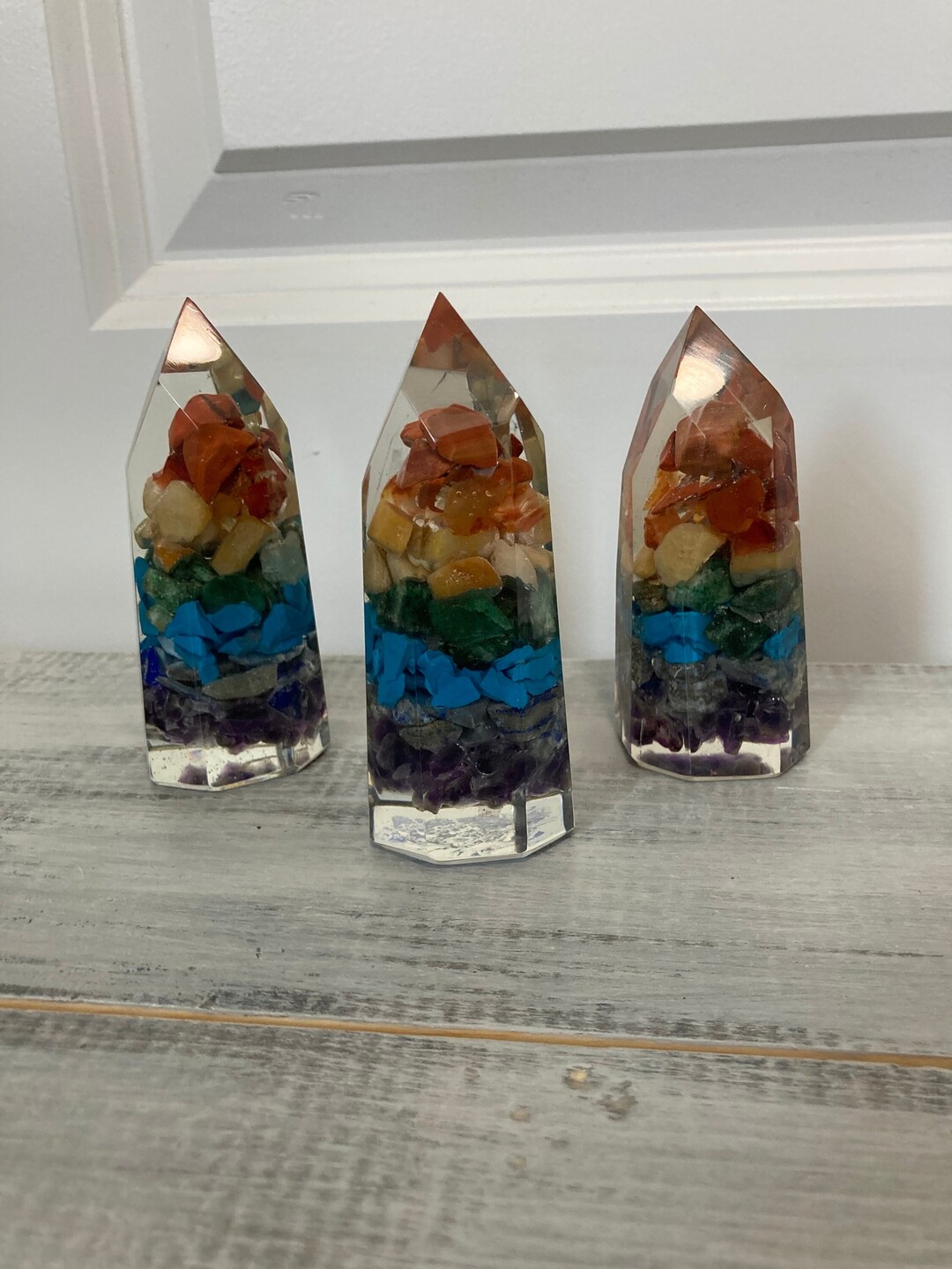 Your Choice! 7 CHAKRA Obelisk Tower ~ Seven Layered Crystal Orgone Wand ...