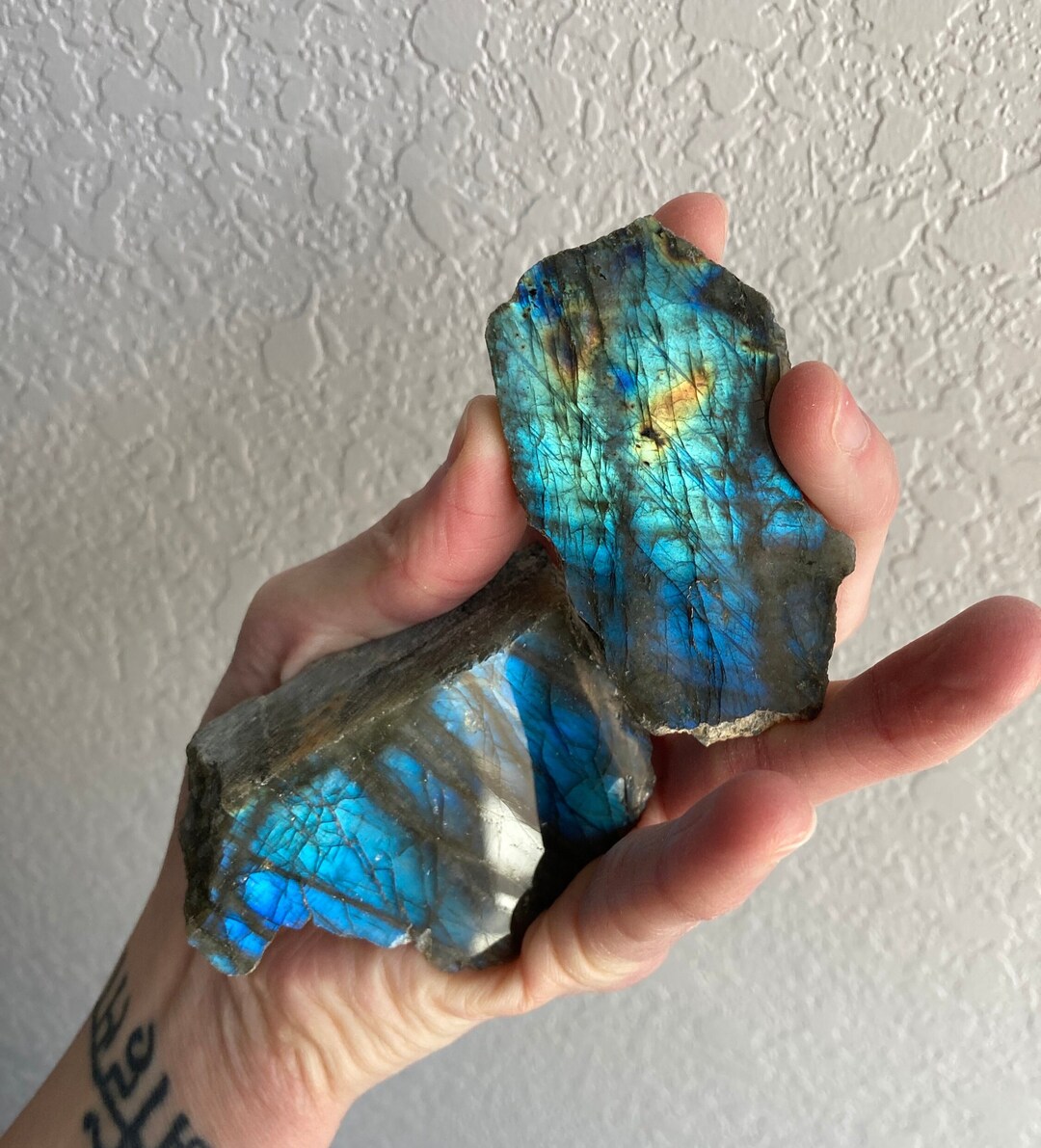 YOUR CHOICE Flashy Labradorite Slab Crystal Chunks. Smooth All Chakra ...