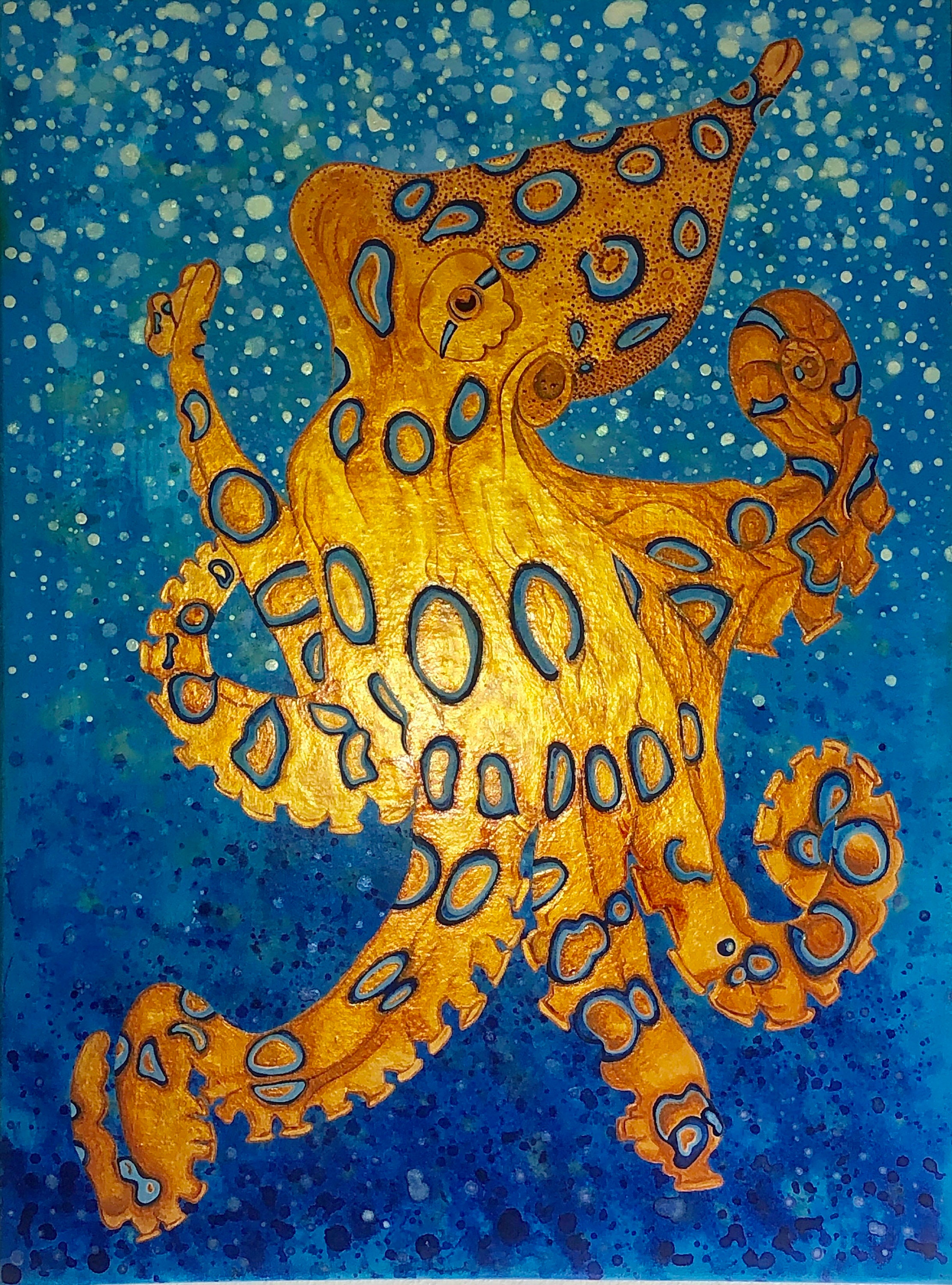 Blue Ringed Octopus Painting - Etsy