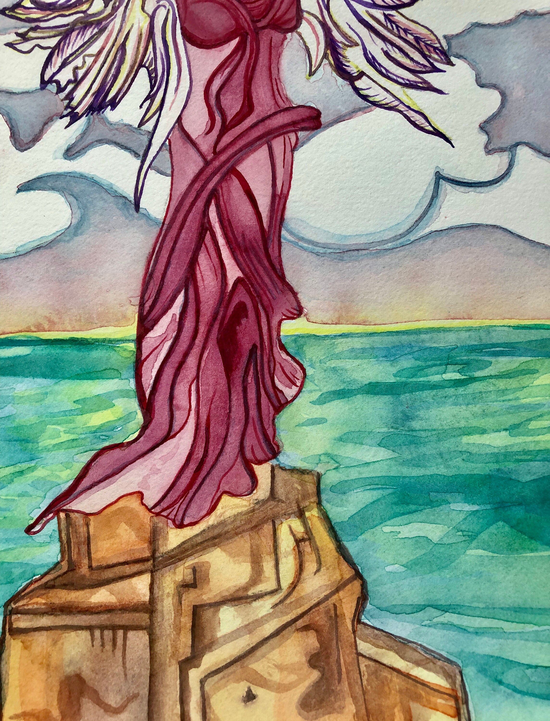 Sea Angel Watercolor Painting - Etsy