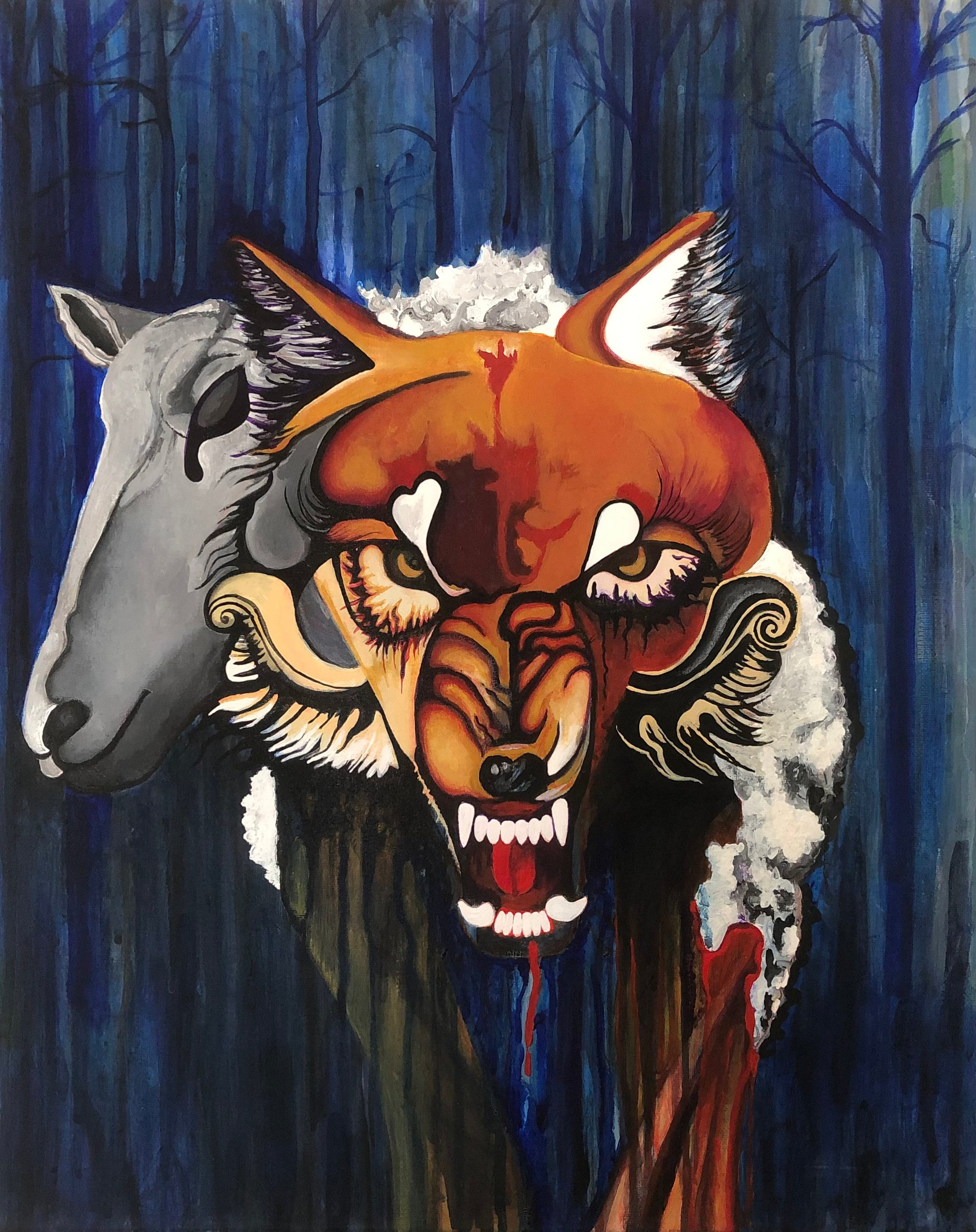 Wolf in Sheeps Clothing Painting - Etsy
