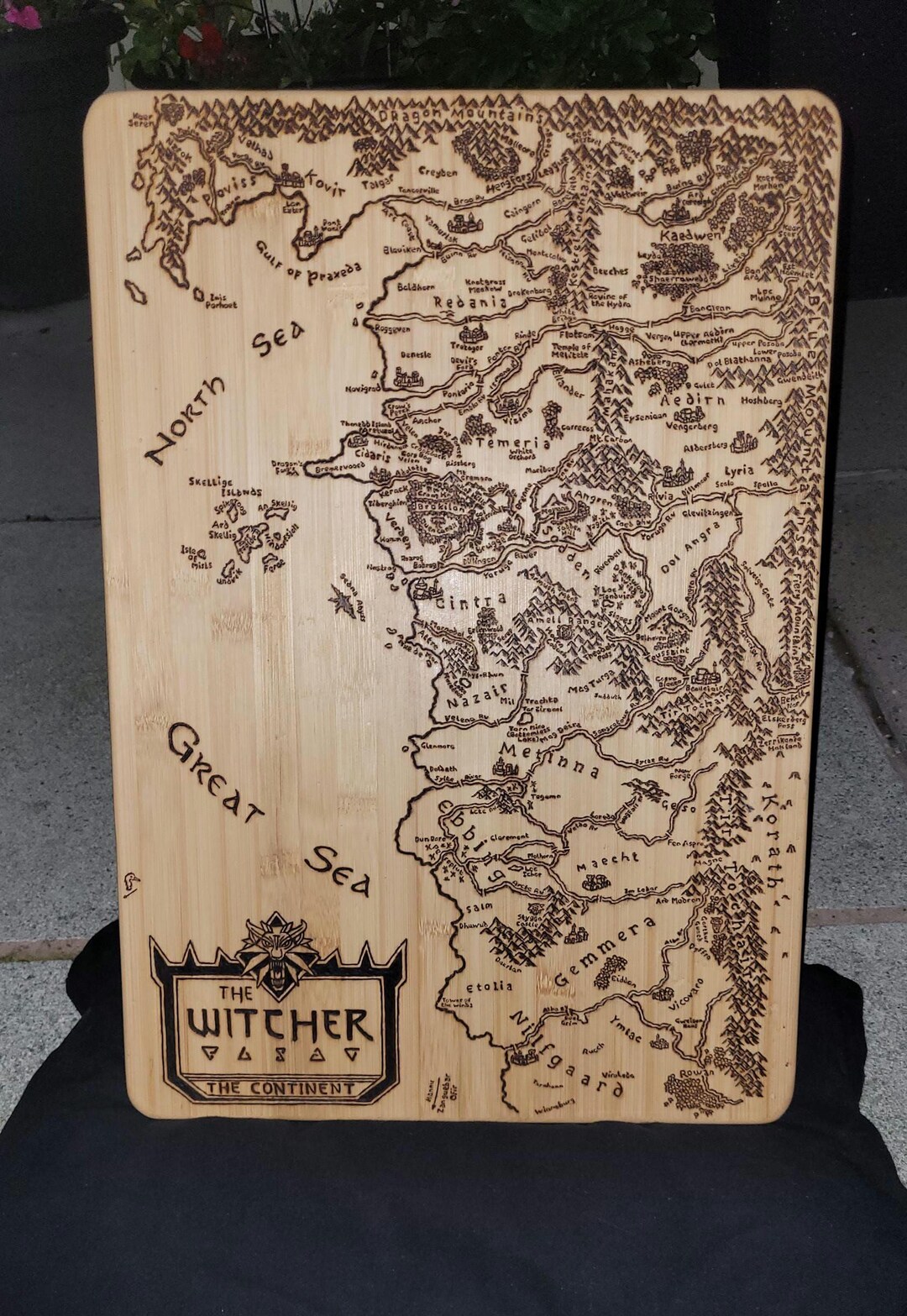 The Witch of Her, "the Continent" - Handmade Pyrography Map - Etsy