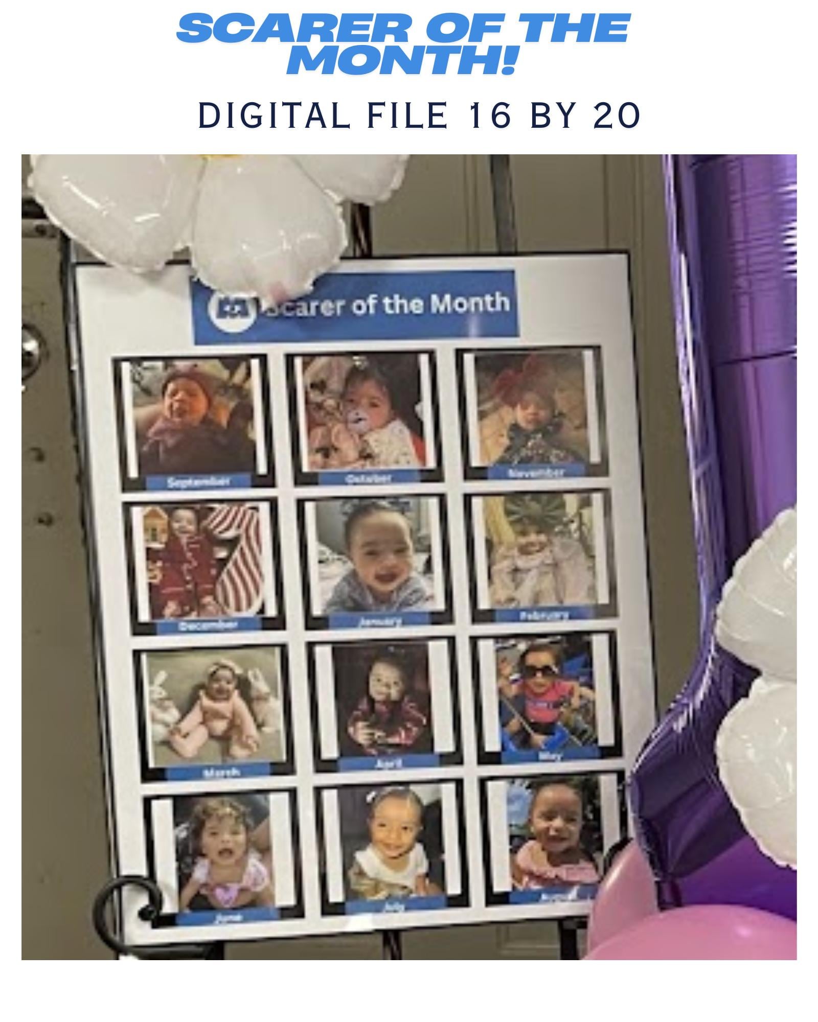Monsters, Inc. "scarer of the Month" Custom Digital File - 16x20 (I Do ...