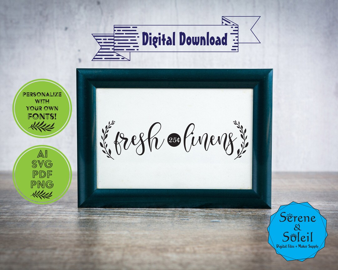 Fresh Linens SVG Farmhouse SVG Laundry Room Digital Download - Etsy
