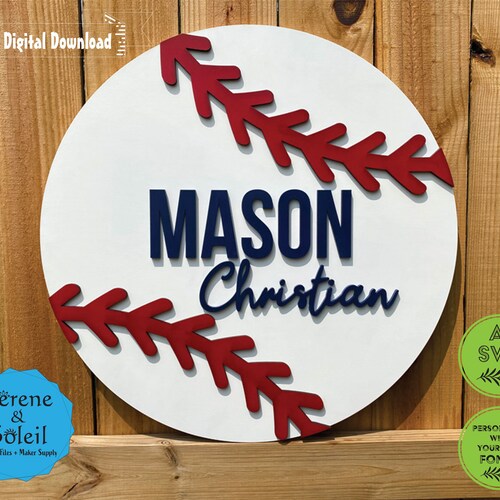SVG Split Baseball Name Sign Digital Download Monogram Hot - Etsy