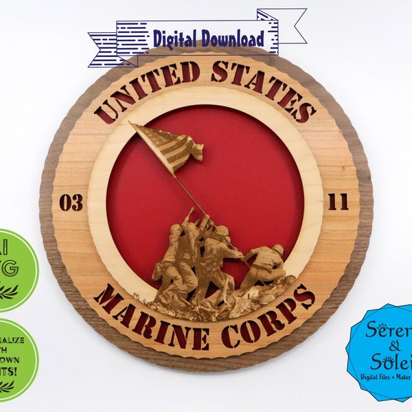 Wood Marine Corps Plaque - Etsy