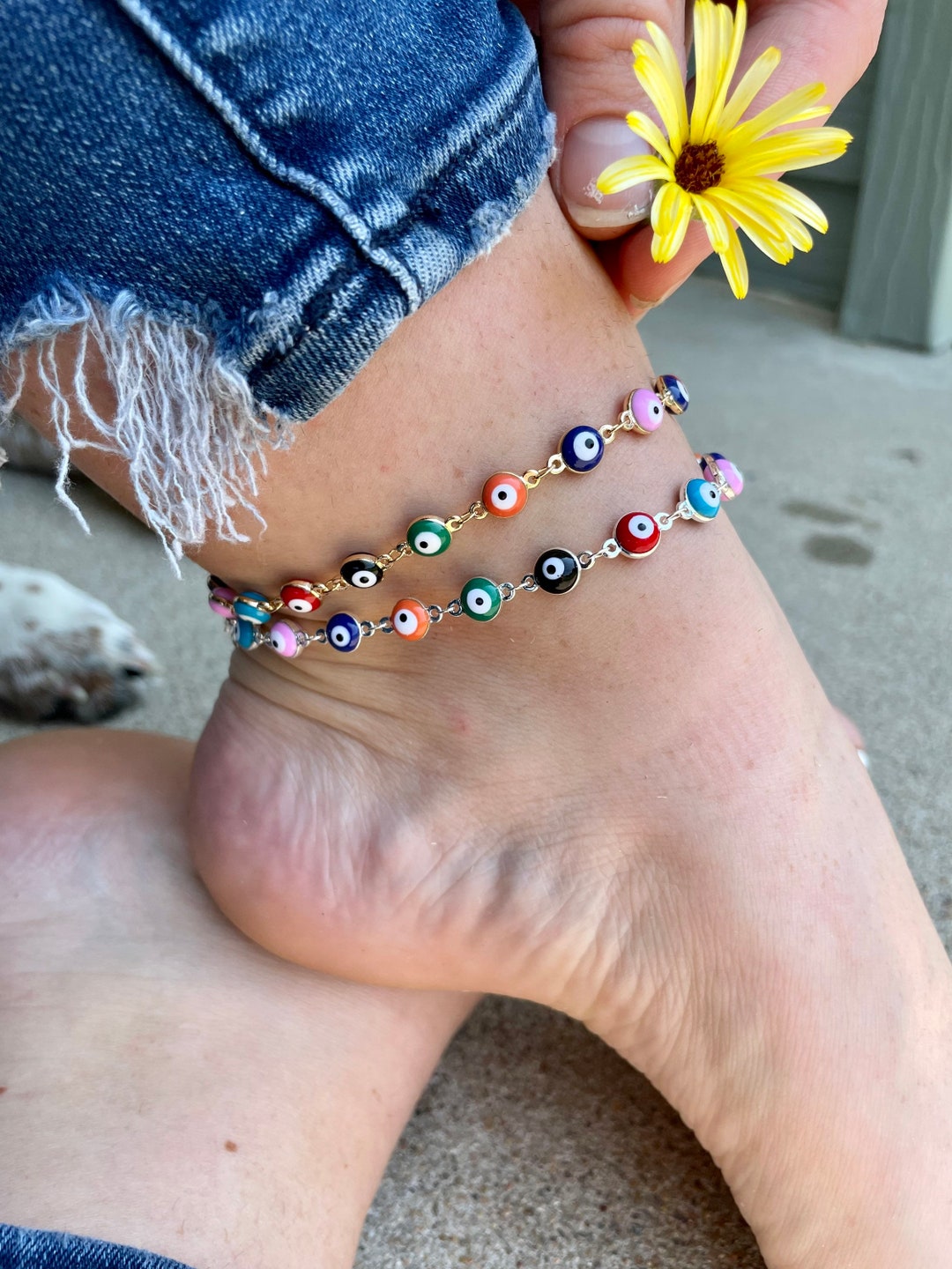 Evil Eye Anklet, Evil Eye Ring, Evil Eye, Evil Eye Ankle Bracelet, Evil ...