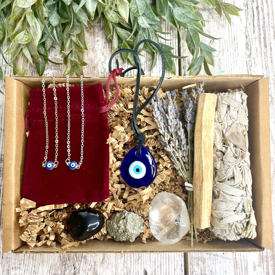 Protection Crystal Set, Protection Kit, Evil Eye Necklaces, Smudging ...