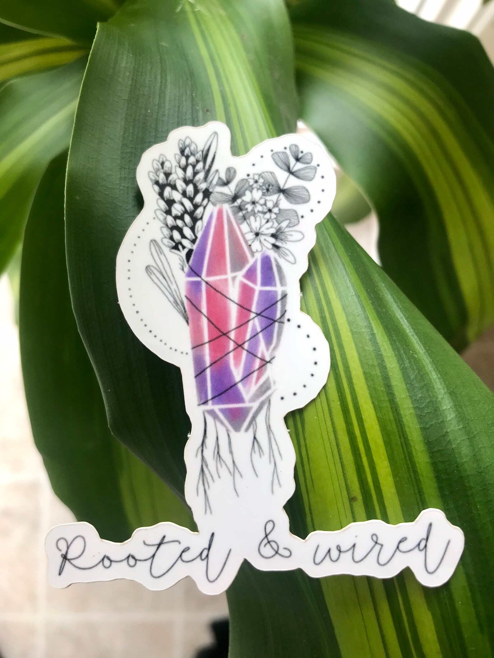 Rooted and Wired Sticker Iridescent Stickers Laptop - Etsy