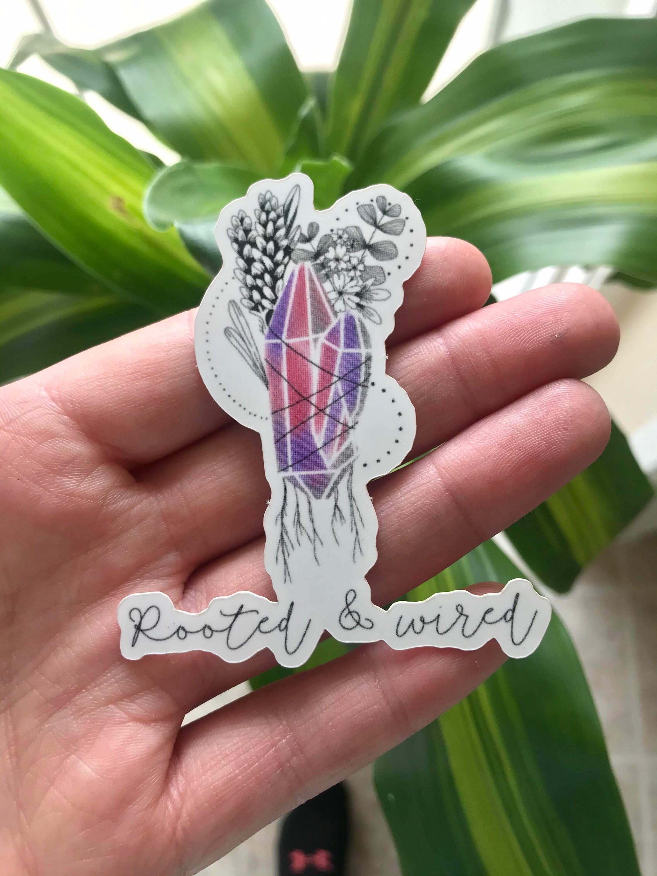 Rooted and Wired Sticker Iridescent Stickers Laptop - Etsy