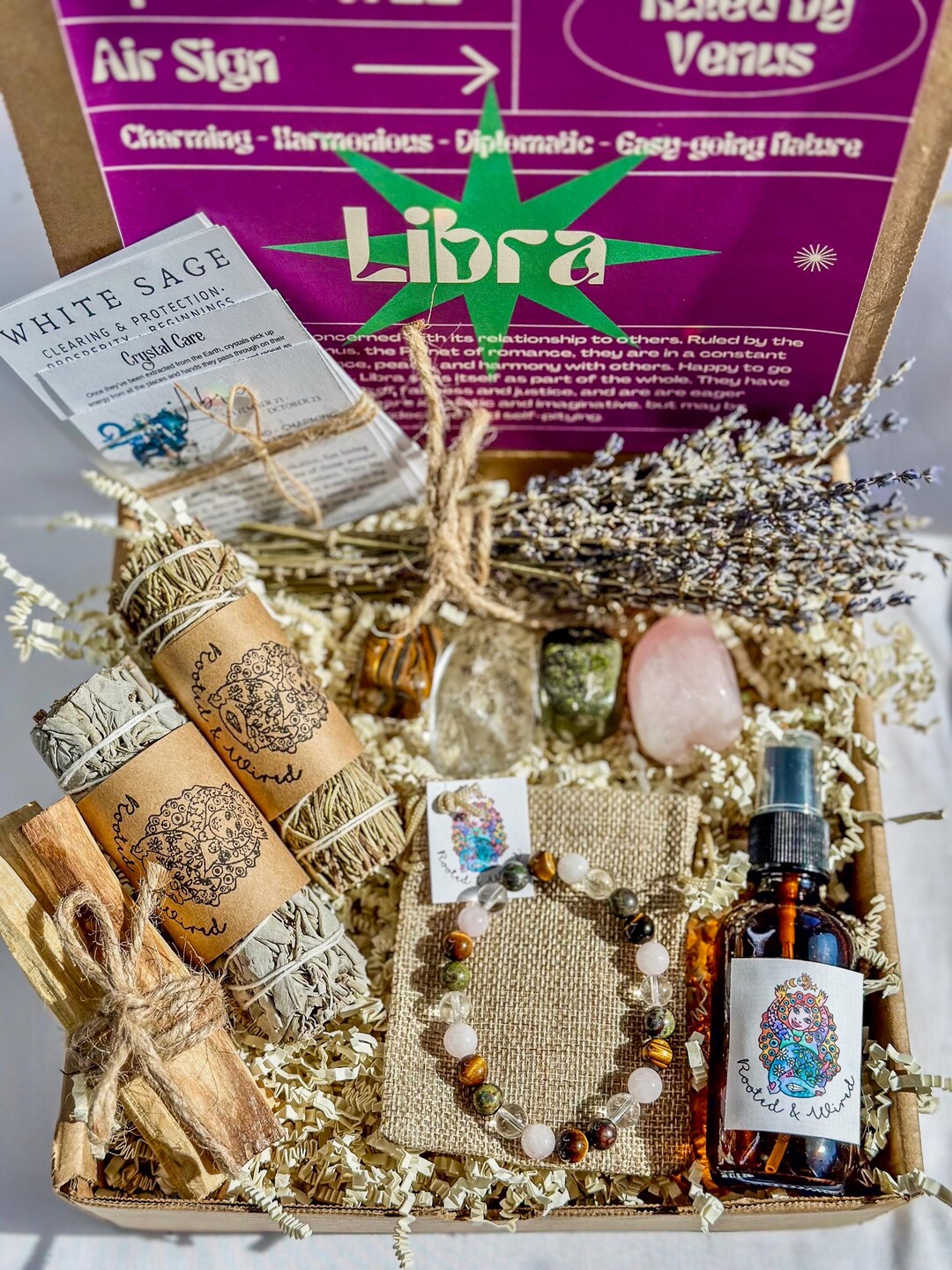 Libra Zodiac Kit, Libra Zodiac Gift Box, Astrology Gift, Libra Crystal ...