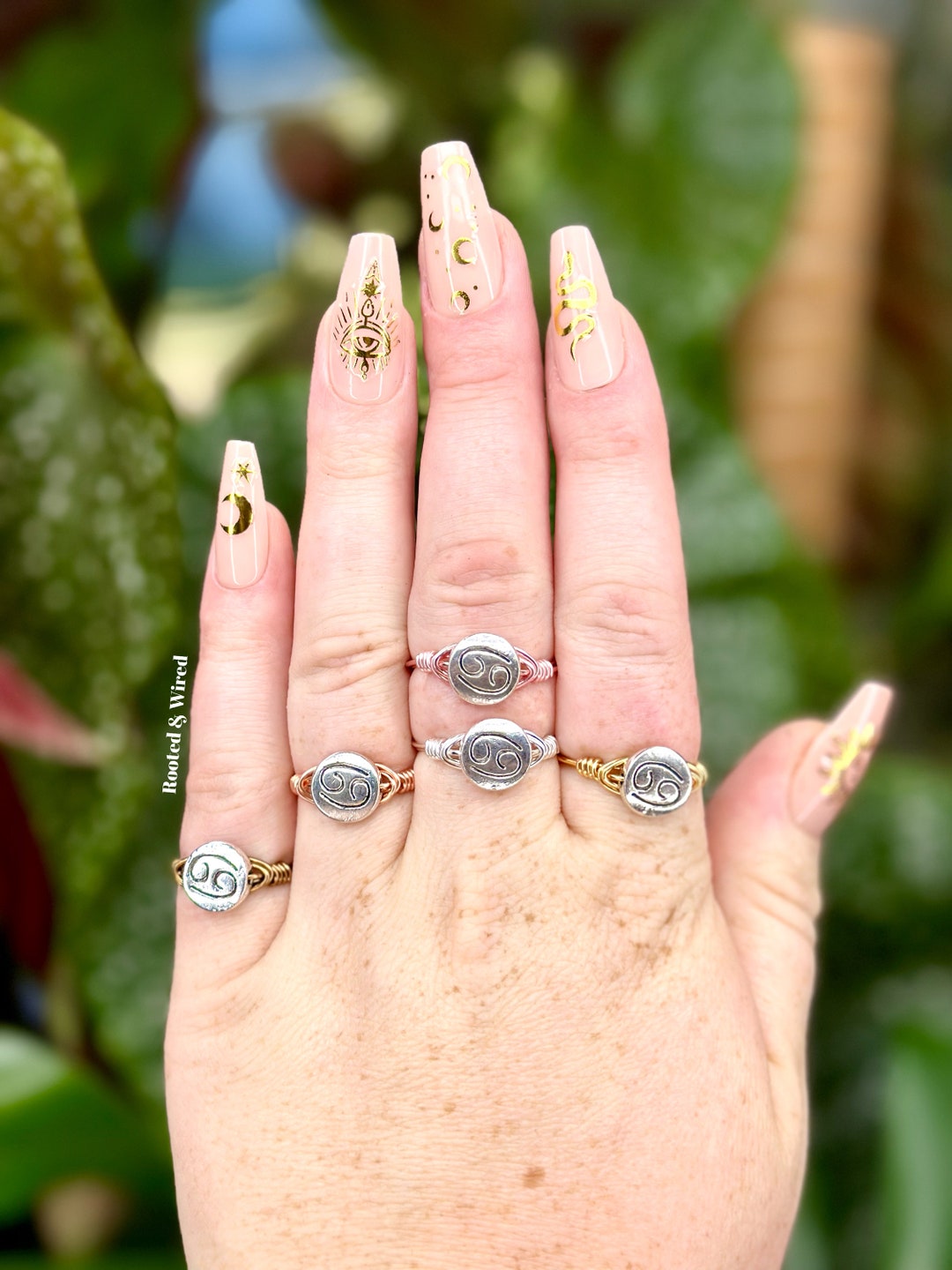 Cancer Ring, Sterling Silver Cancer Ring, Cancer Zodiac Ring, Zodiac ...