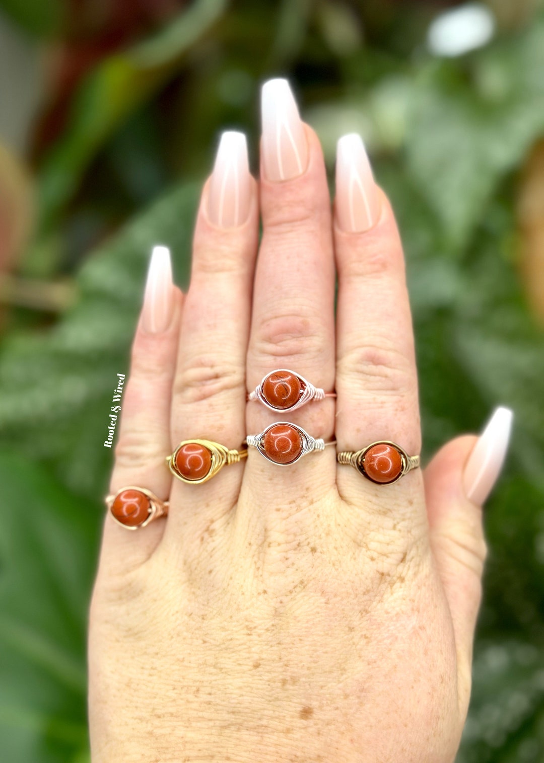Red Jasper Ring, Sterling Silver Jasper Ring, Genuine Jasper Ring ...