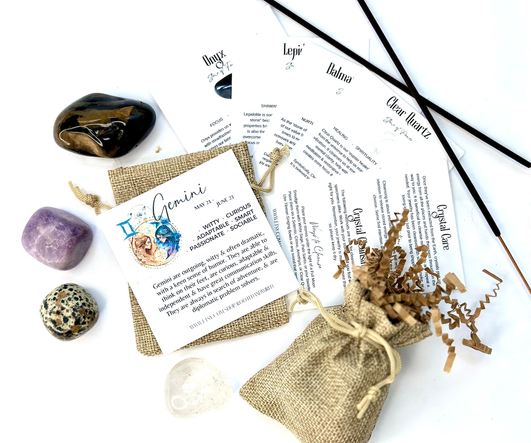 Gemini Crystal Kit, Gemini Zodiac Crystal Kit, Zodiac Crystals, Healing ...