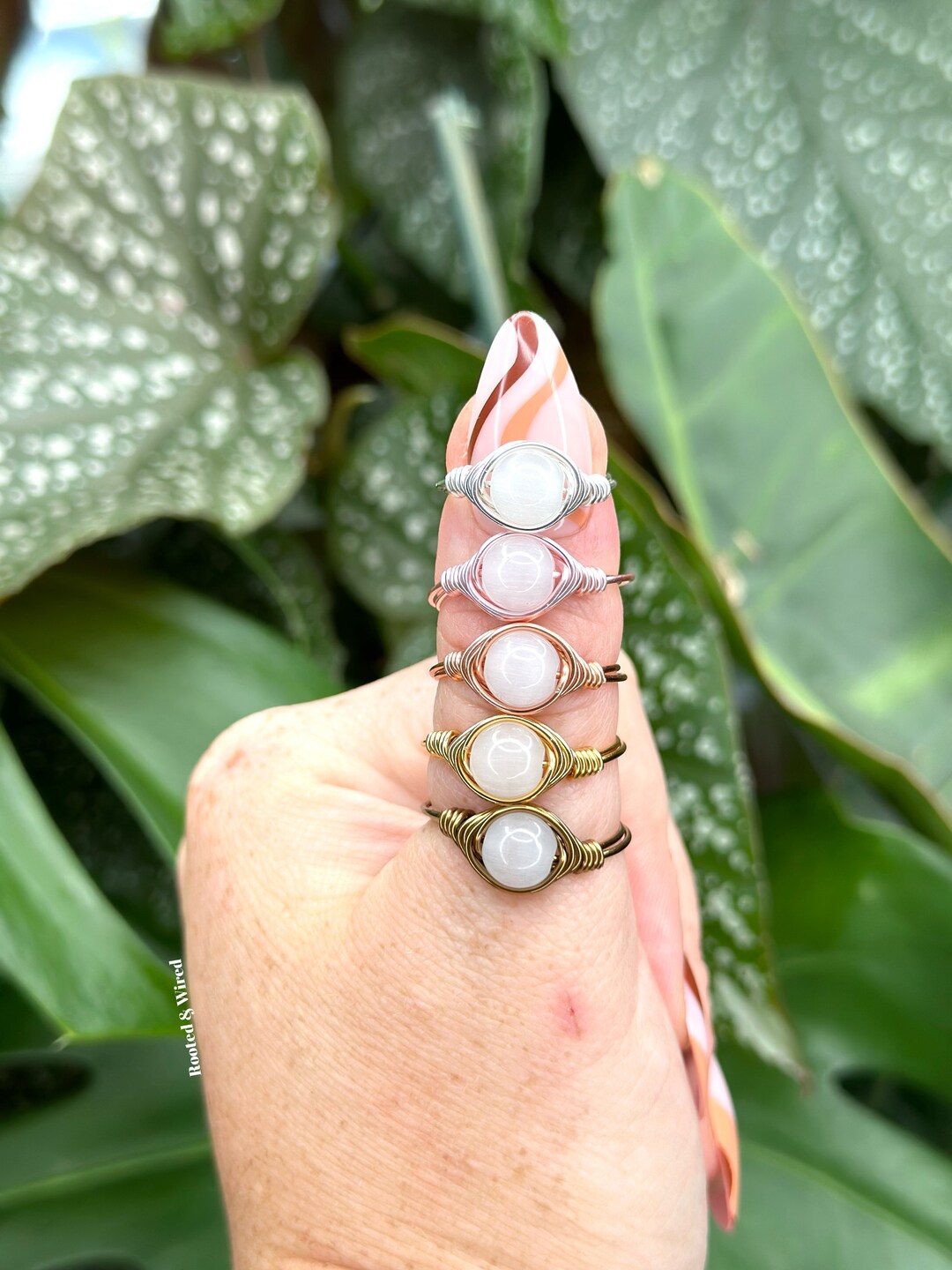 Selenite Ring, Sterling Silver Selenite Ring, Genuine Selenite Ring ...