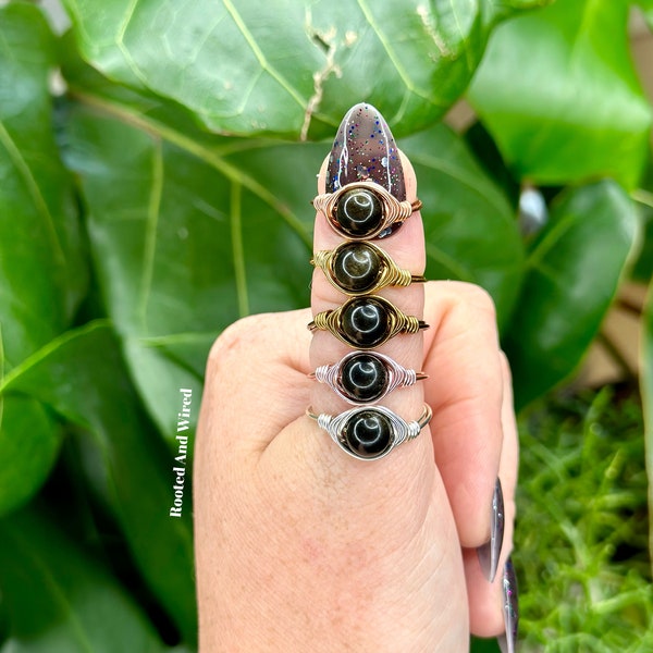 Obsidian Ring - Etsy