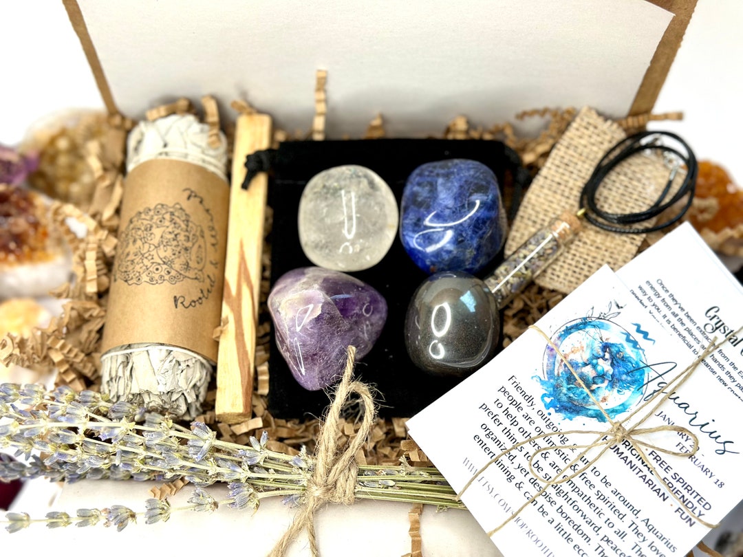 Aquarius Zodiac Kit, Aquarius Zodiac Gift Box, Astrology Gift, Aquarius ...