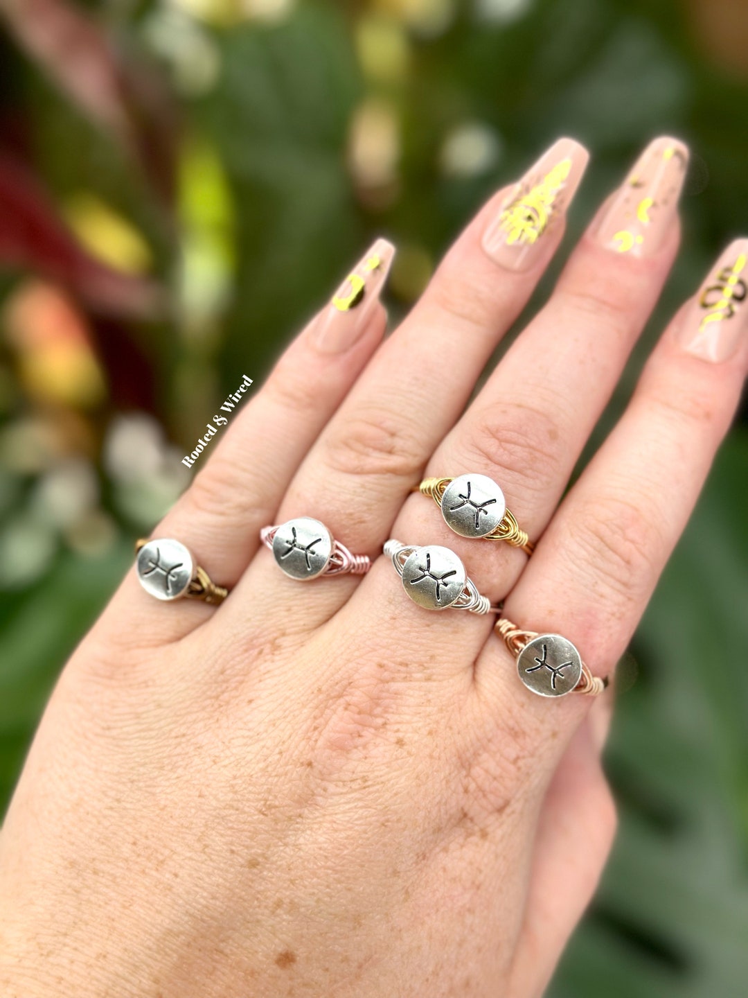 Pisces Ring, Sterling Silver Pisces Ring, Pisces Zodiac Ring, Birthstone Ring, Zodiac Ring ...