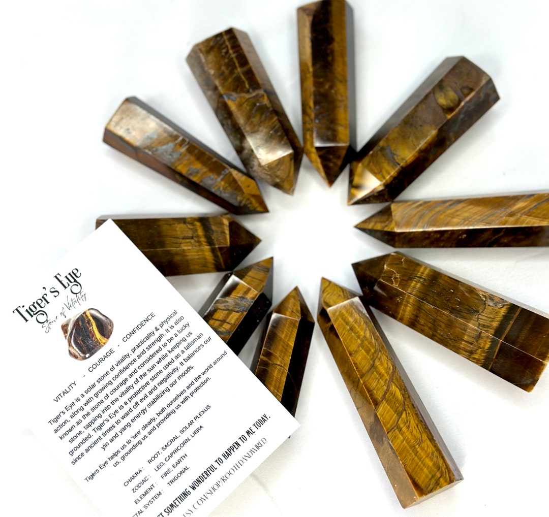 Large Tiger Eye Towers, Ethically Sourced Tiger Eye Points, Grade AAA ...