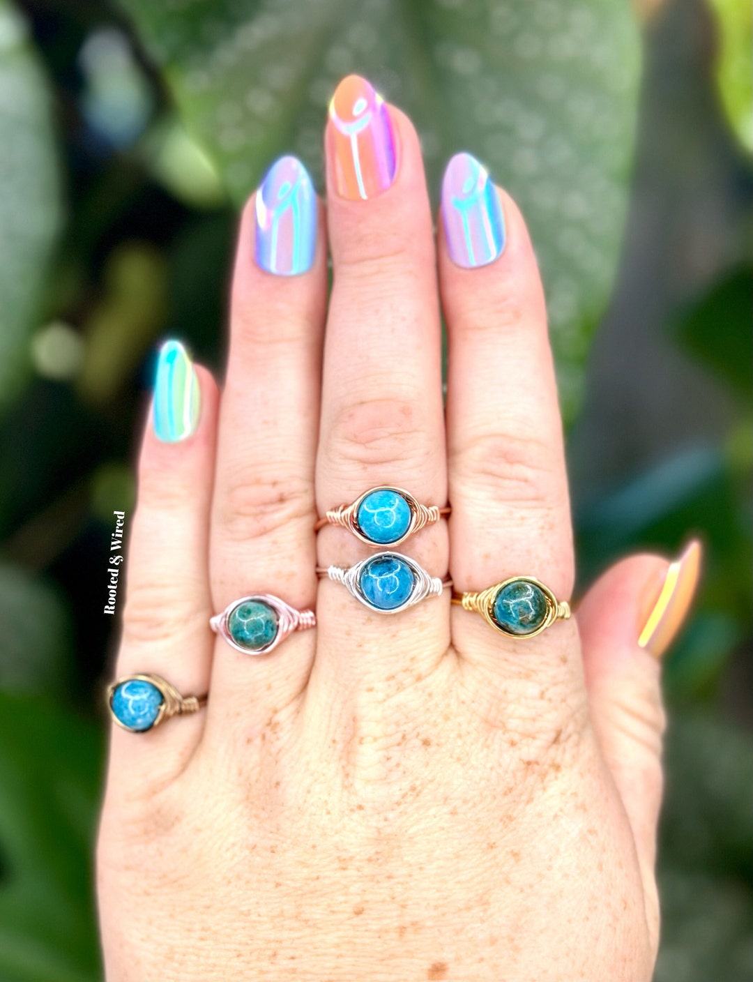 Hemimorphite Ring, Genuine Hemimorphite Ring, Sterling Silver ...