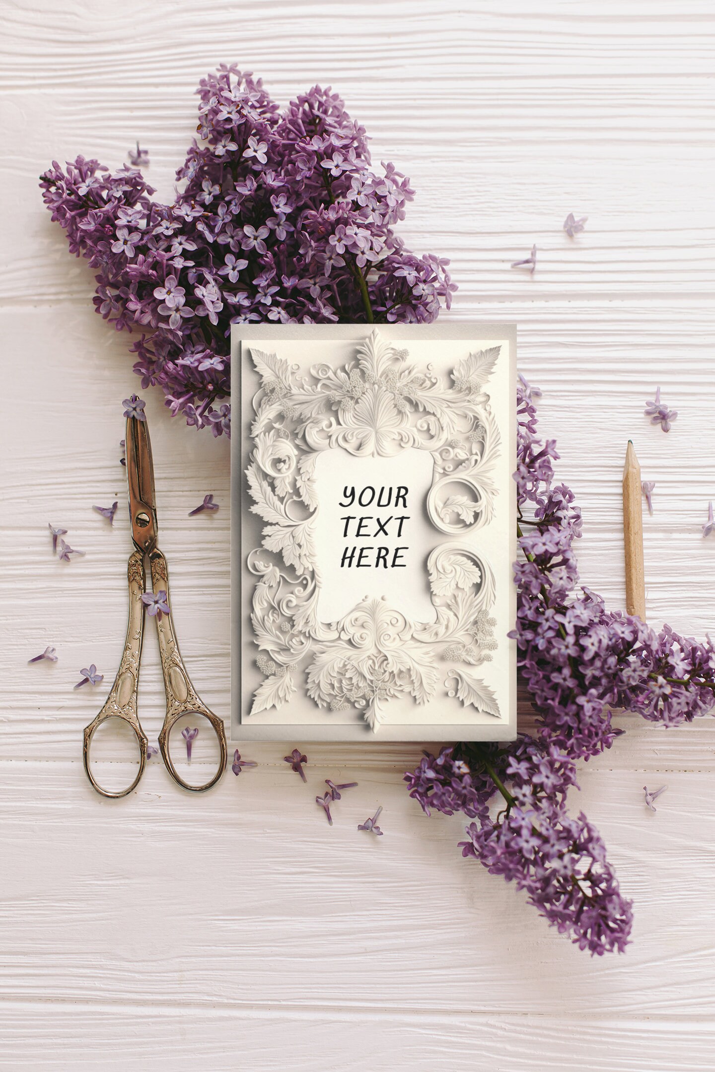 Elegant Wedding 5x7 Simple Card Mockup Template Modern Invitation Card ...