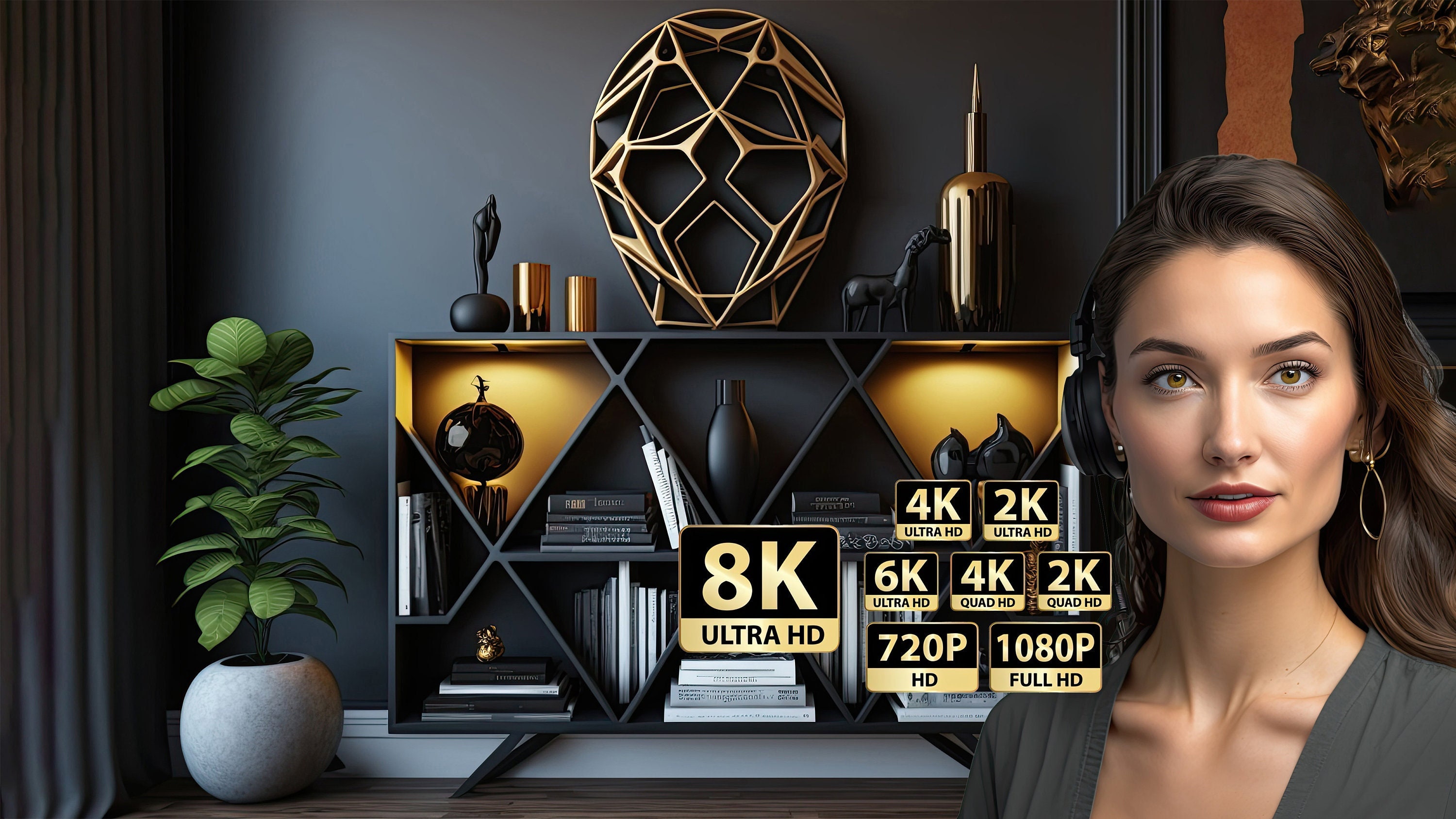 Digital Bookcase Background Backdrop for Content Creators Green Screen ...