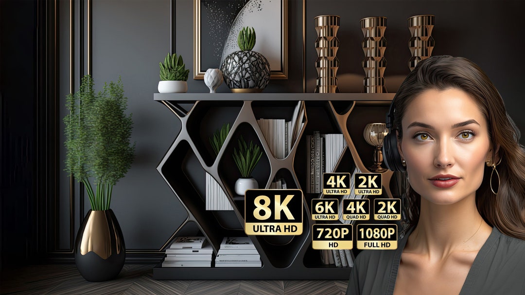 Digital Bookcase Background Backdrop for Content Creators Green Screen ...