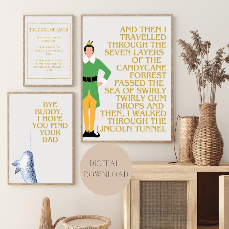 Elf Movie Digital Download Wall Art, Elf Movie Digital Download ...
