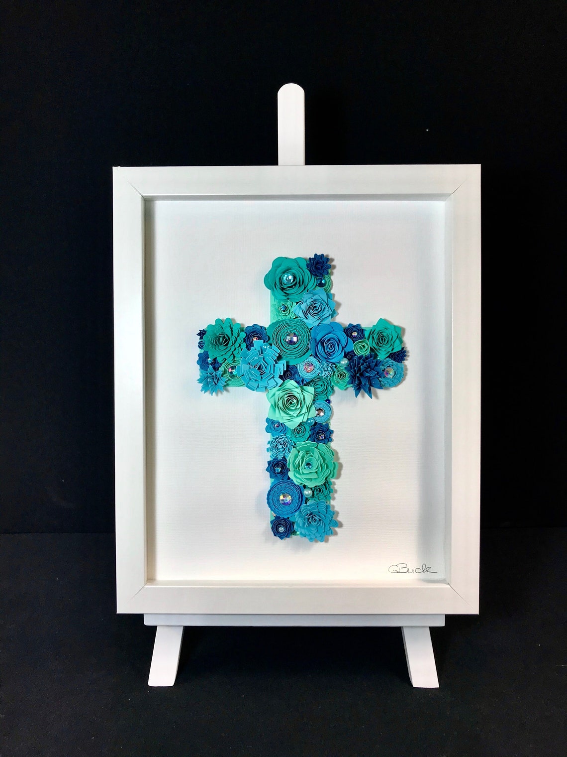 Paper Flower Cross CUSTOM Shadow Box Wall Art 8 X 10 | Etsy