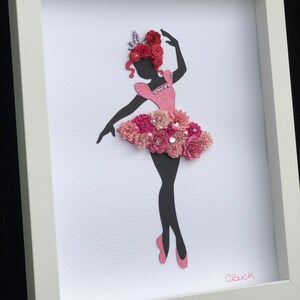 Paper Flower Ballerina Shadow Box Wall Art 8 X 10 or 11 X 14 Wall Decor ...