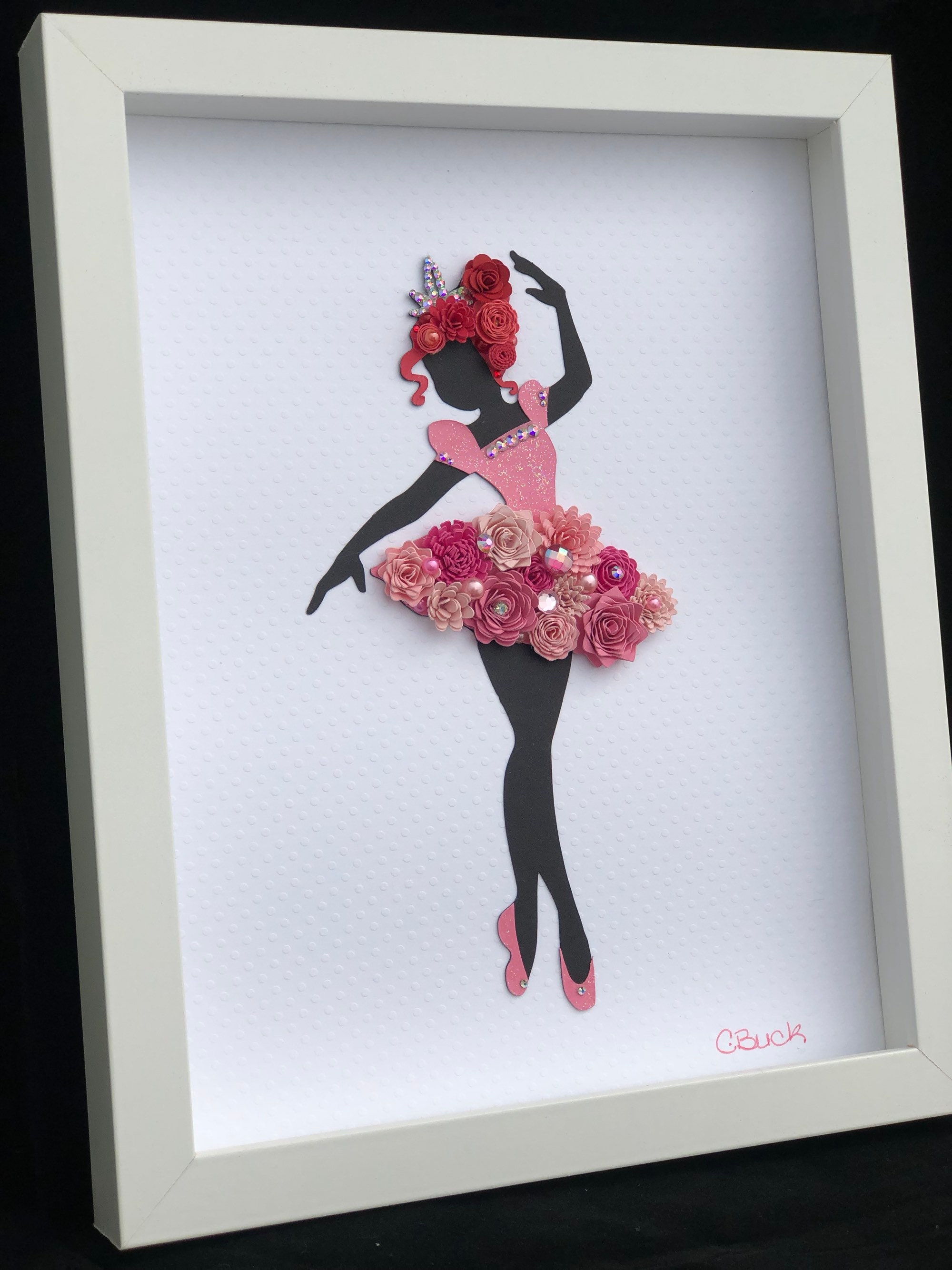 Paper Flower Ballerina Shadow Box Wall Art 8 X 10 or - Etsy