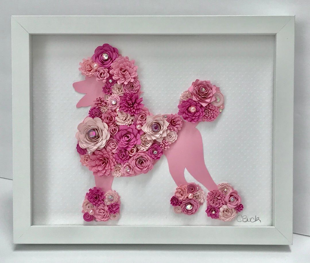 Poodle Paper Flower Shadow Box – Handmade Dog Wall Art - Etsy