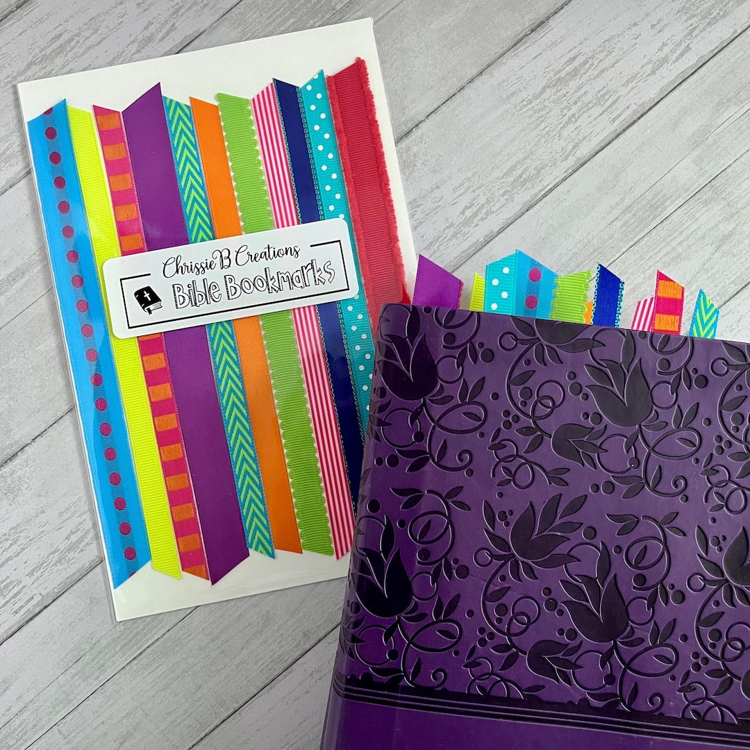 Bible Ribbons - Brights - Bible Bookmarks - Assorted Patterns - 10 Pack ...