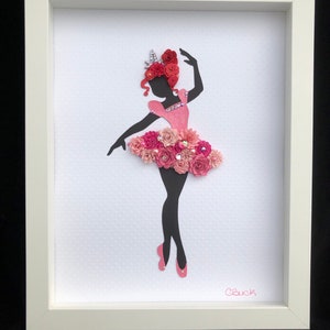 Paper Flower Ballerina Shadow Box Wall Art 8 X 10 or 11 X 14 Wall Decor ...