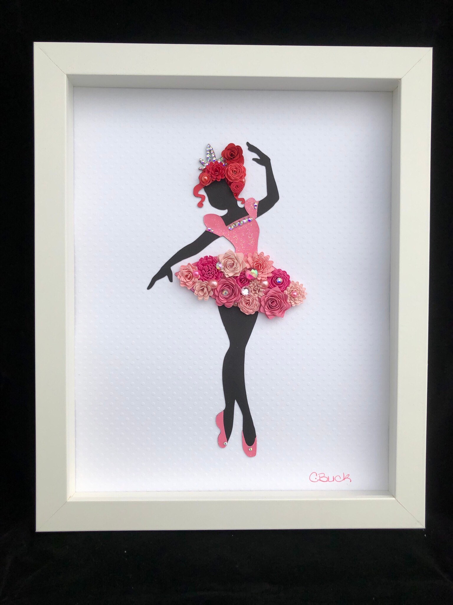 Paper Flower Ballerina Shadow Box Wall Art 8 X 10 or - Etsy