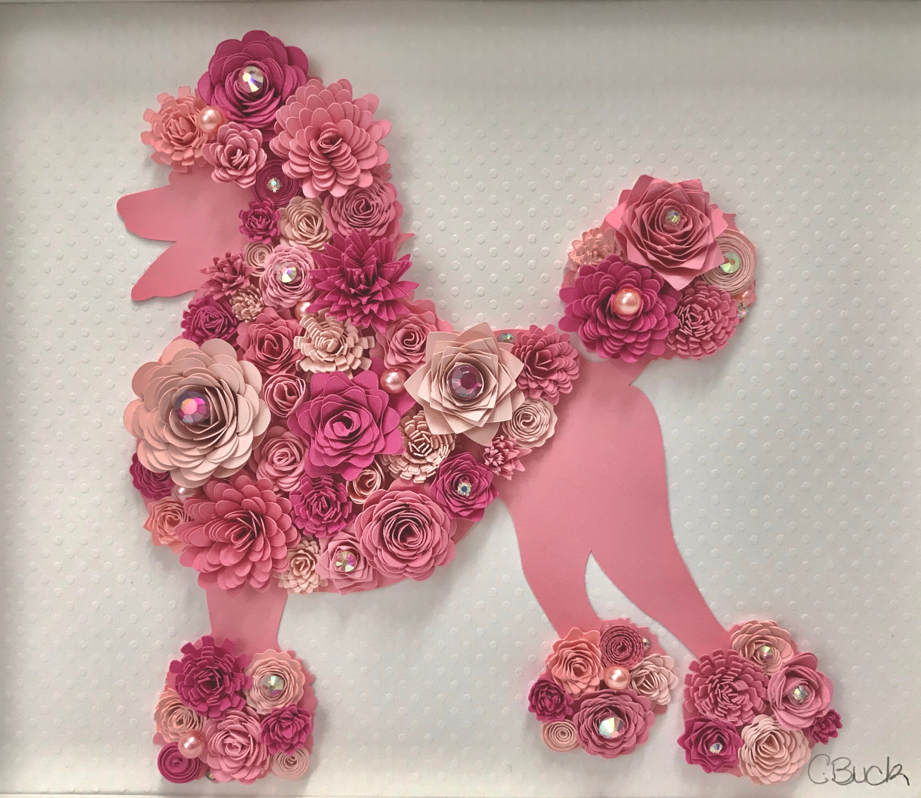 Poodle Paper Flower Shadow Box – Handmade Dog Wall Art - Etsy