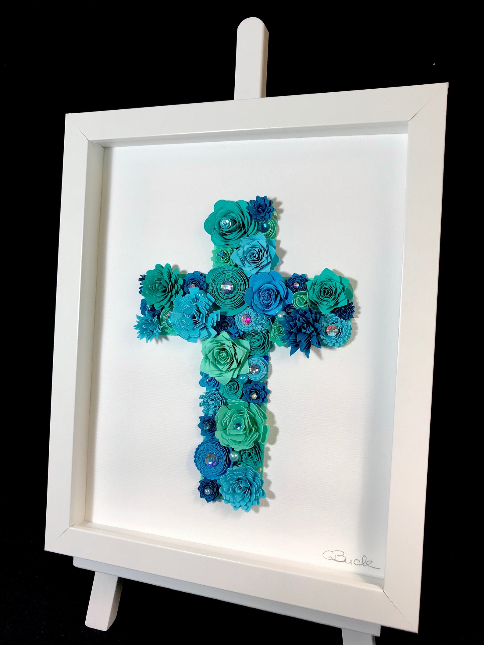 Paper Flower Cross CUSTOM Shadow Box Wall Art 8 X 10 - Etsy