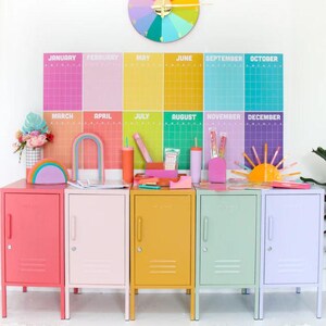 Rainbow Wall Calendar | Girly Office Calendar | Color Pop - Etsy