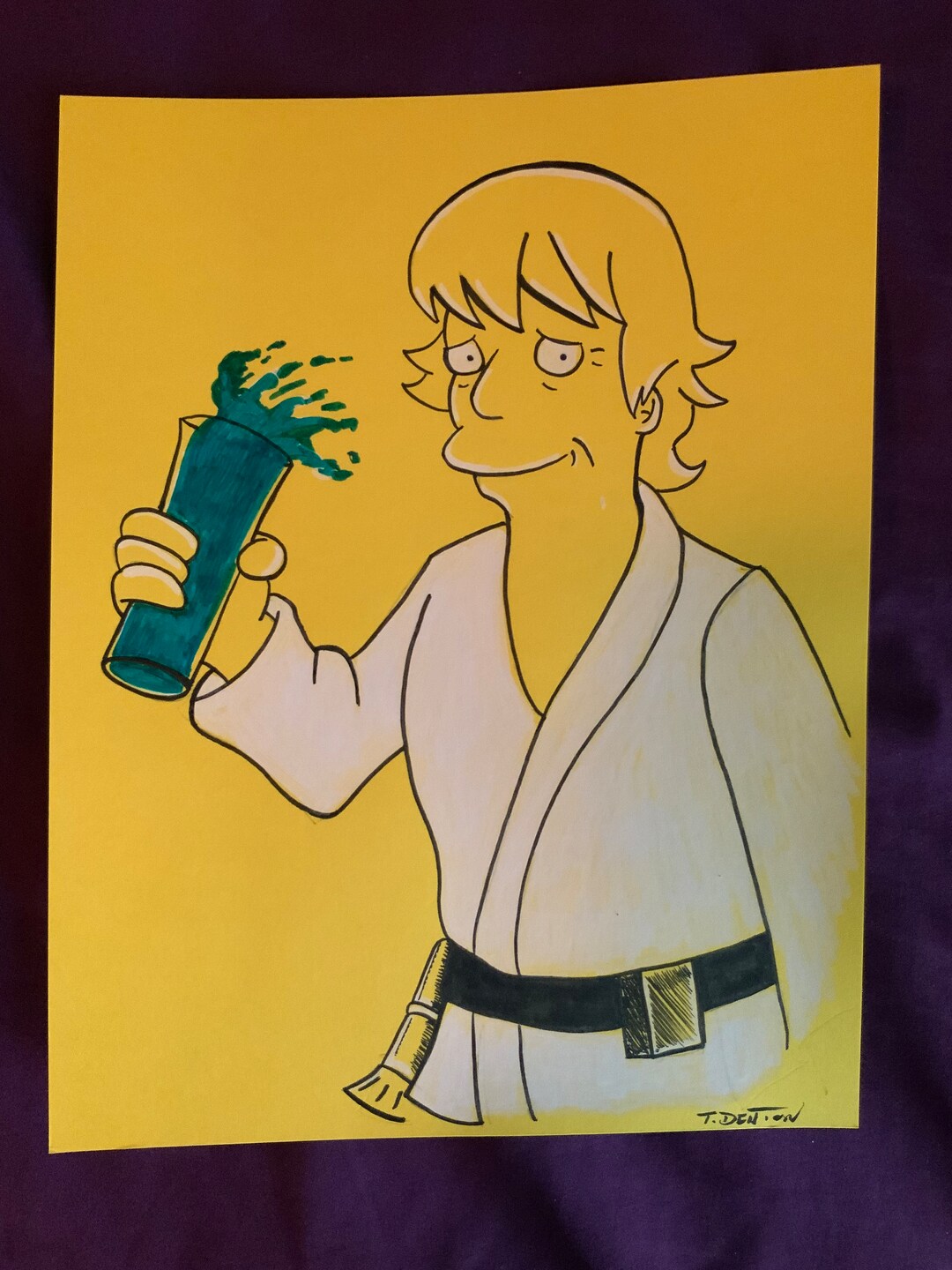Simpsons Luke Skywalker Star Wars Day 2024 Ink Art - Etsy