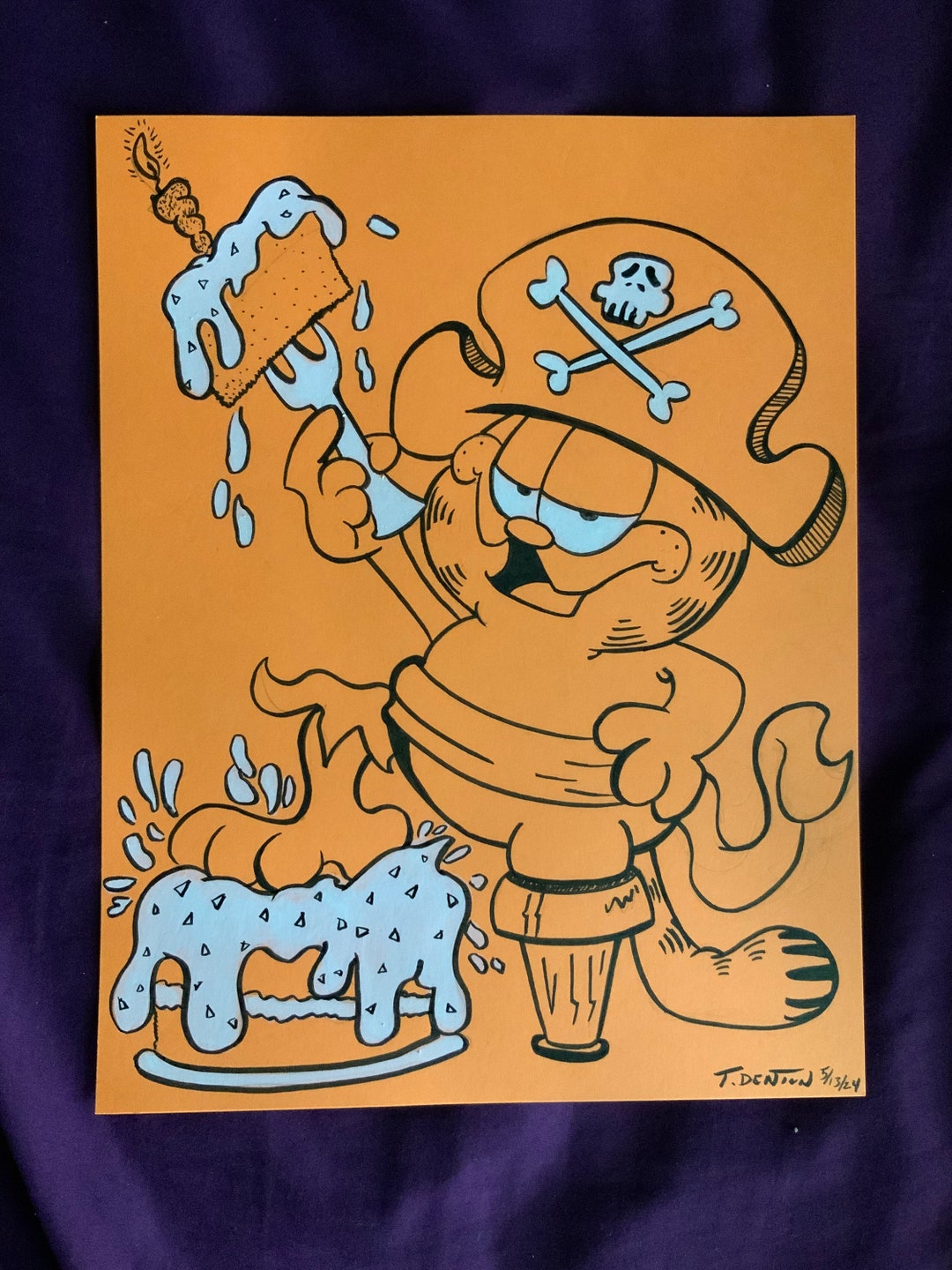 Garfield Birthday Week 2024 Ink Art - Etsy