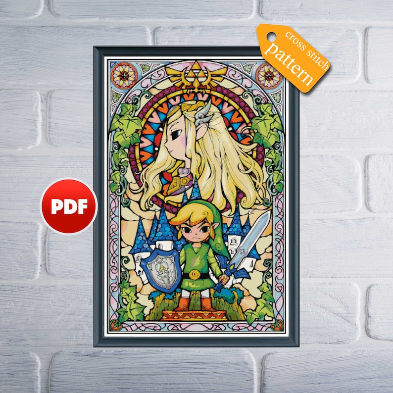 PDF Zelda Cross Stitch Pattern Stained Glass Cross Stitch the - Etsy