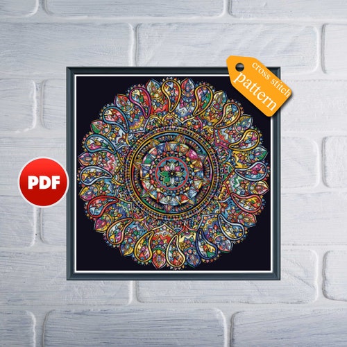 Mandala Squares Cross Stitch Pattern - Etsy