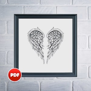 PDF Angel Wings Cross Stitch Patern Angel Cross Stitch Pattern Black ...