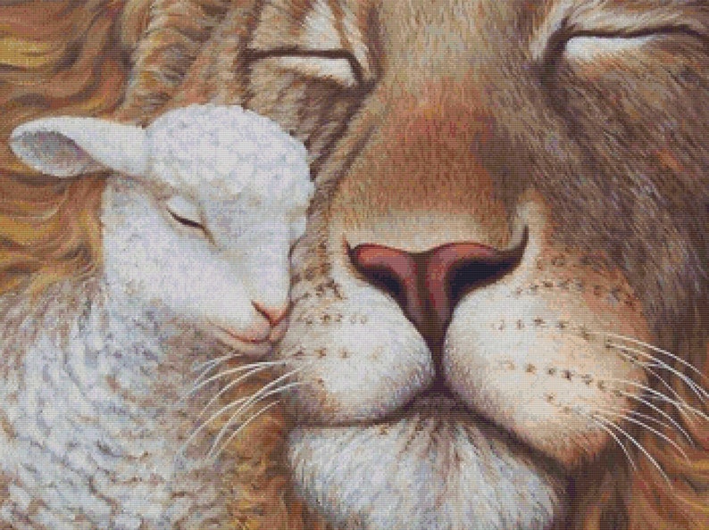 PDF Lion and the Lamb Stitch Pattern Lion Cross Stitch Pattern - Etsy